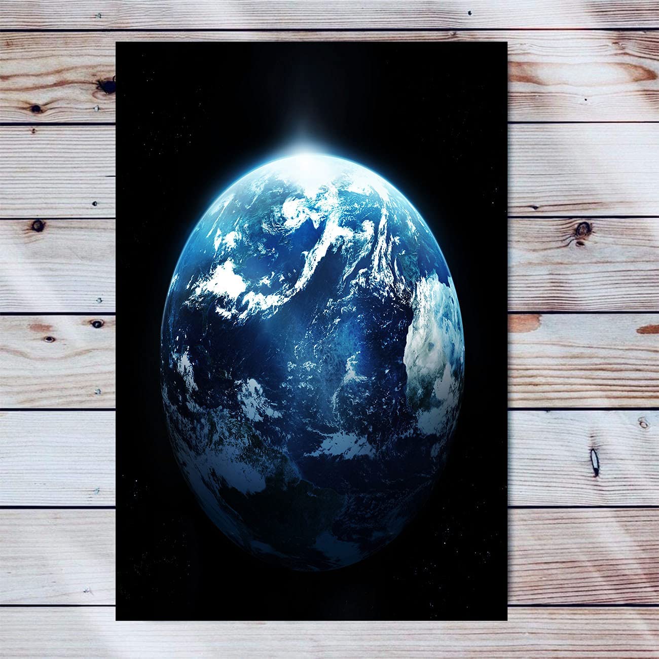 Earth Sun Space Canvas Wall Art Artwork Wooden Frame Painting Planet ...