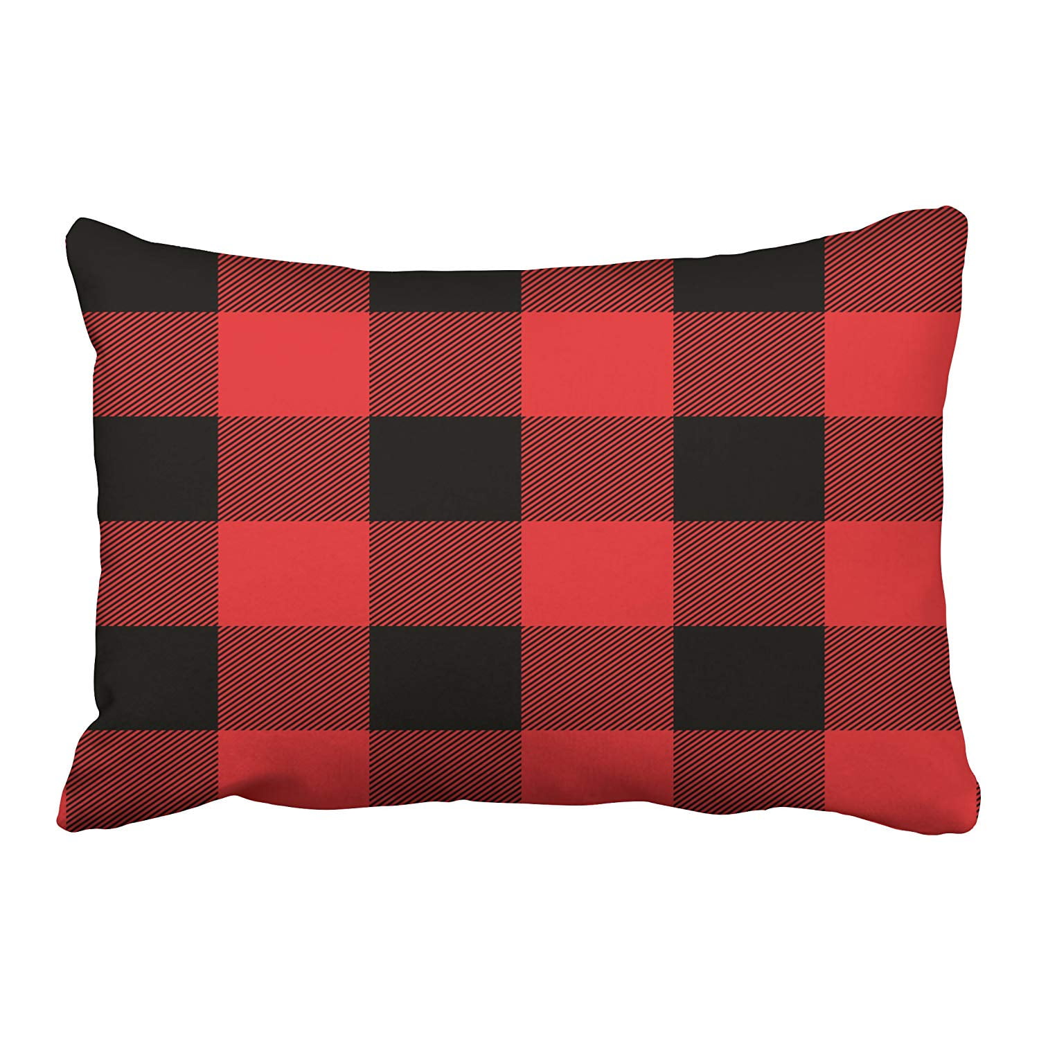 Bpbop Rustic Red And Black Buffalo Check Plaid Pillowcase Cover Cushion