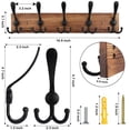 Wall Mount Coat Rack Brown Plate & Black Hook, 1 Item-5 Hooks, Real ...
