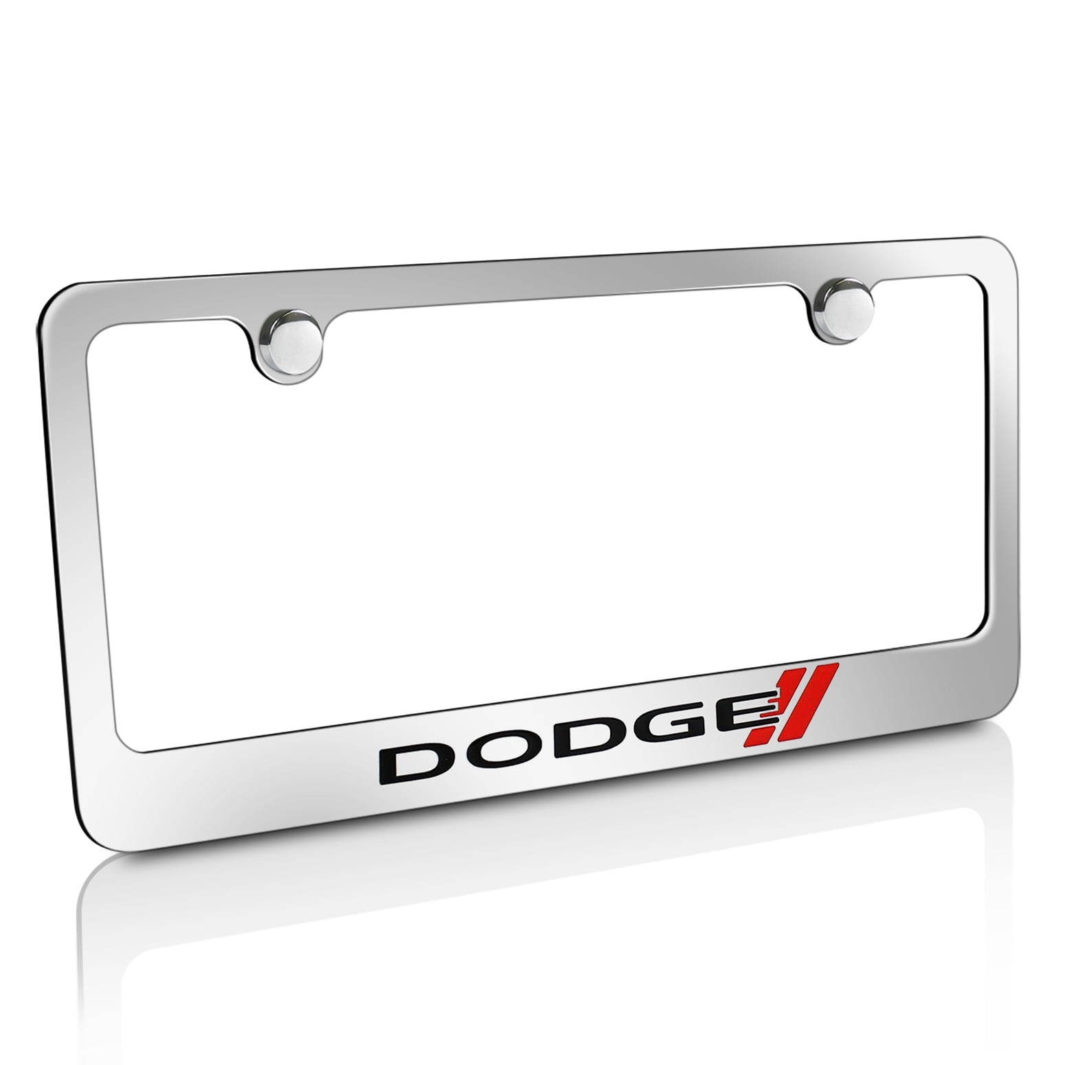 Dodge New Logo Chrome Brass License Plate Frame - Walmart.com