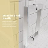 Frameless Shower Door, 56-60" W x 74" H Single Sliding Glass Door, With 5/16" Clear Tempered ...