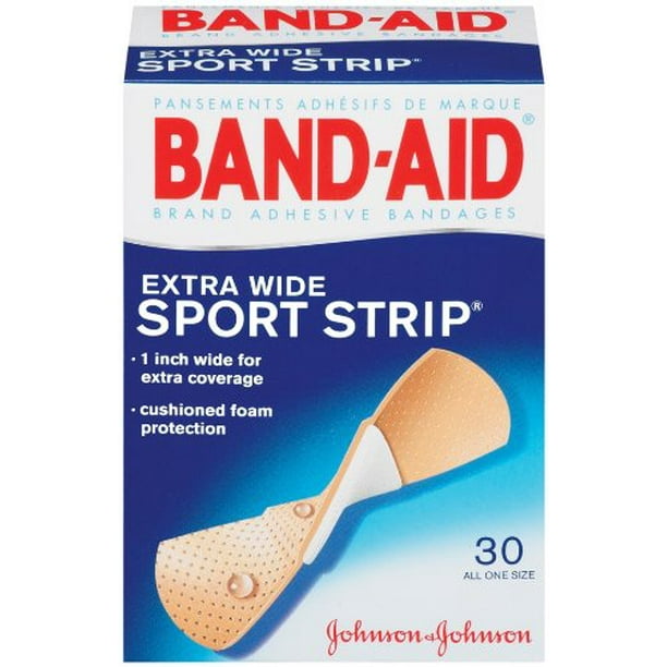 Band-Aid Sport Strip Adhesive Bandages-30ct, Extra Wide, 1 ...
