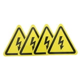 FRCOLOR 4 Pcs Warning Electric Fence Safe Sign Safety Triangles Yellow ...