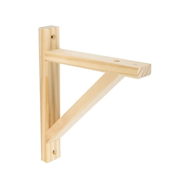 BESTONZON Triangle Wood Shelf Bracket Wooden Floating Shelf Support ...