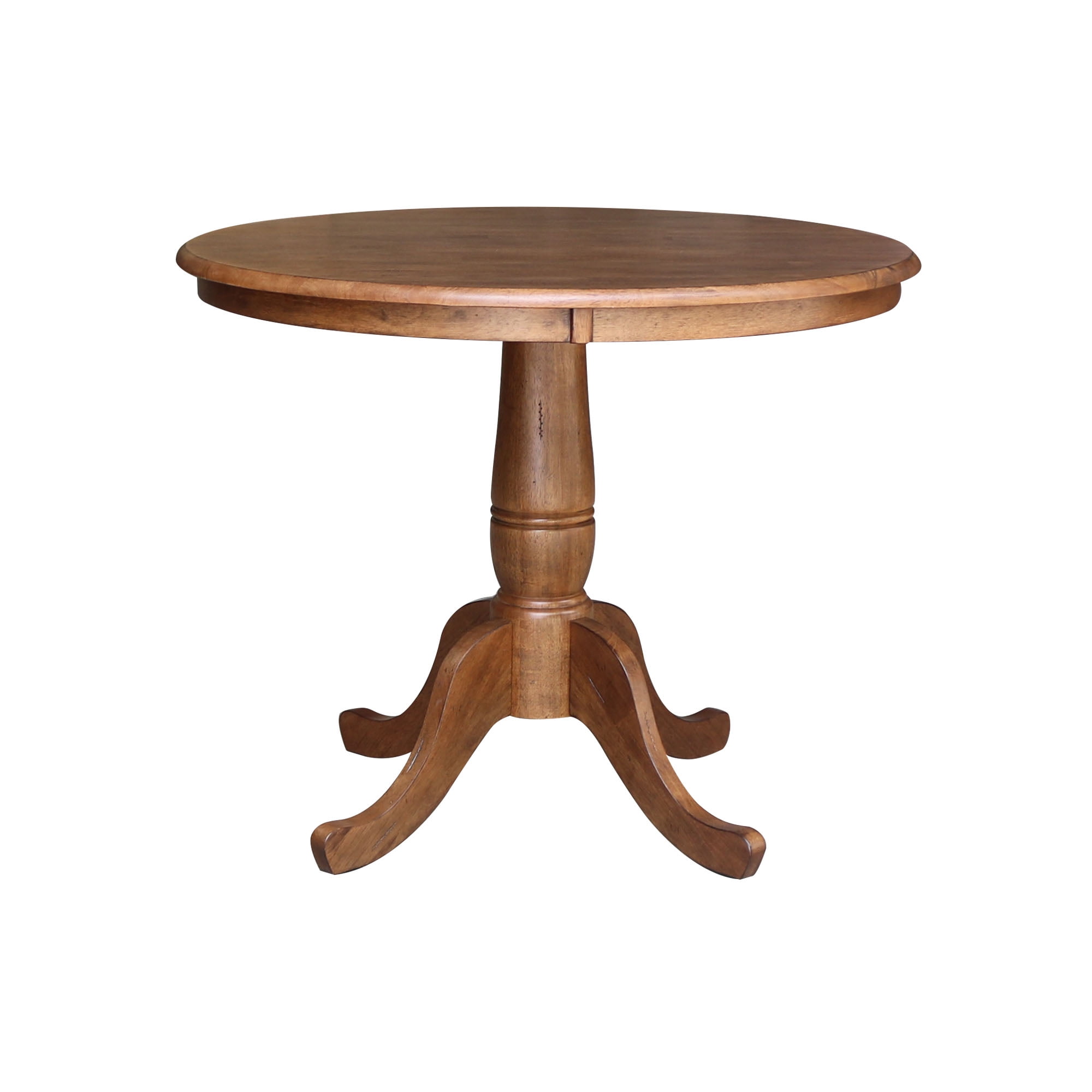 36'' Round Solid Wood Pedestal Dining Table in Distressed Oak by ...