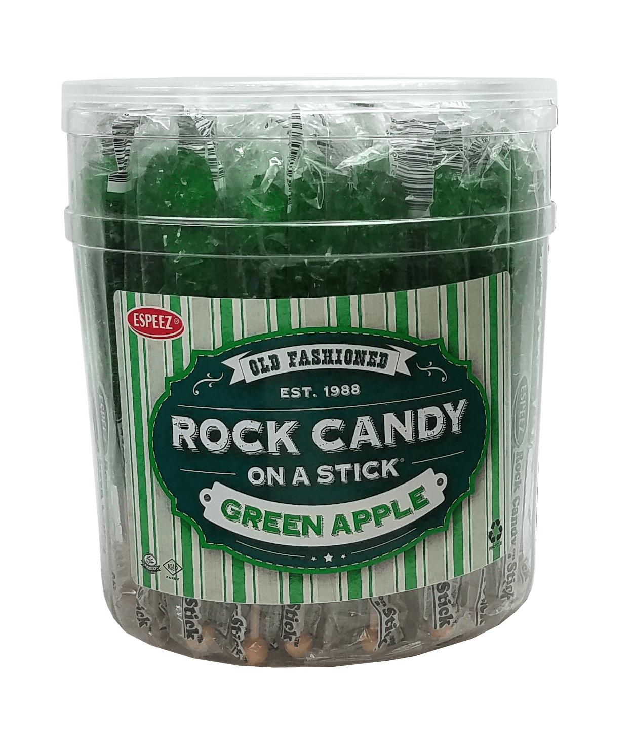 Rock Candy On A Stick - Green Apple - 36 Ct. Tub - Walmart.com