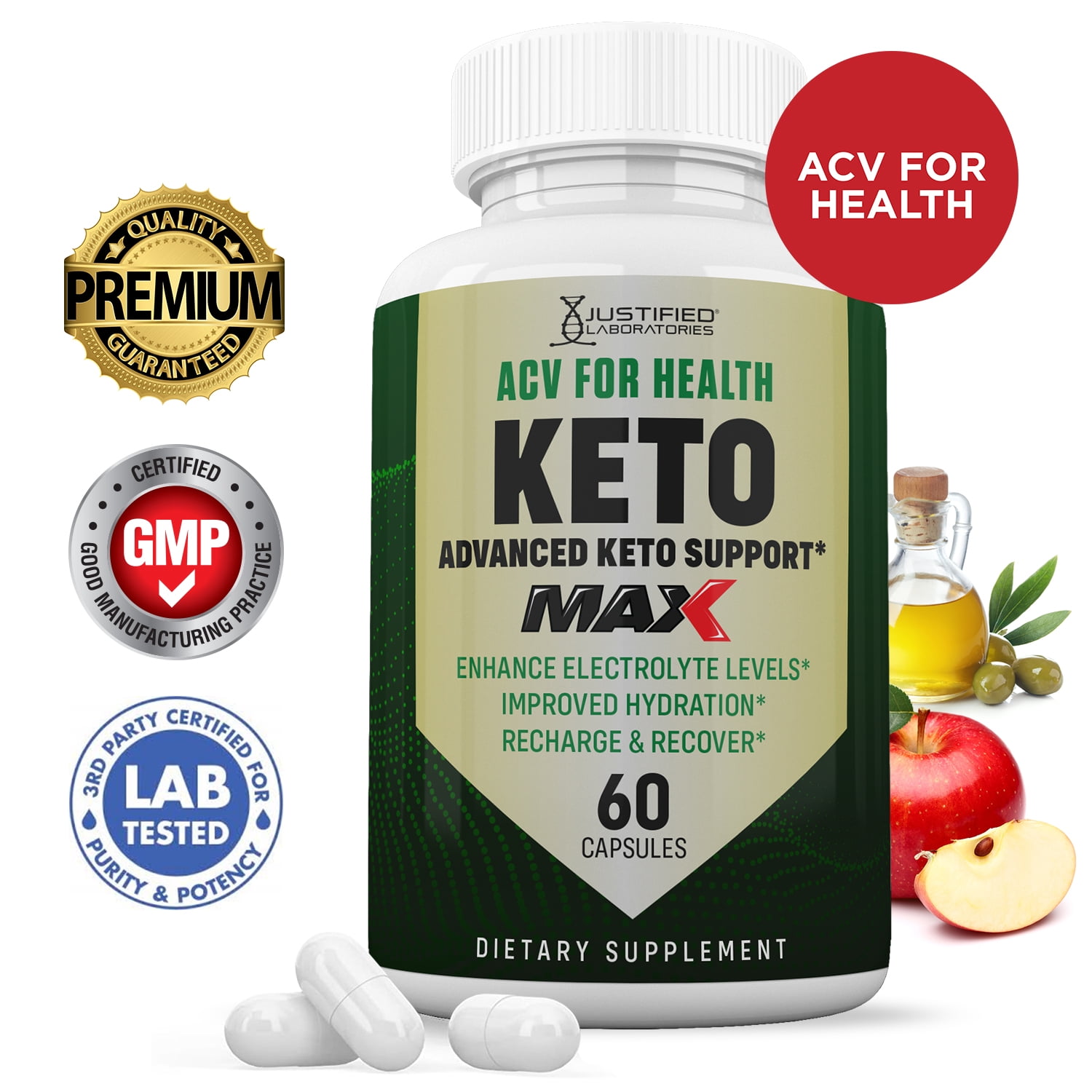 ACV For Health Keto ACV MAX Pills 1675mg Dietary Supplement 60 Capsules ...