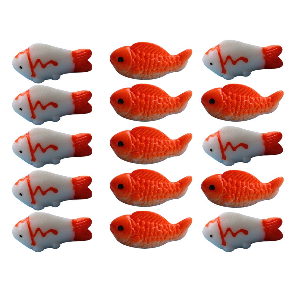 Figurine Fake Tank Mini Goldfish Floating Tropical Miniature Figurines ...