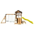 Backyard Discovery Endeavor II Cedar Wood Swing Set, Slide, Play Deck ...