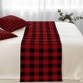 Bed Runner for Cal King Size Bed, Rustic Checkered 3 Pcs Bedding Runner ...