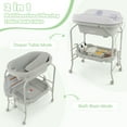 INFANS 2 in 1 Baby Bath Tub Changer, Folding Diaper Station, Portable ...