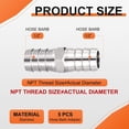 5 Pack Stainless Steel Hose Barb to Adapter, 1/2" x for Industrial ...