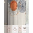 Boho Orange Cream Sheer Curtains for Living Room Bedroom Geometric ...