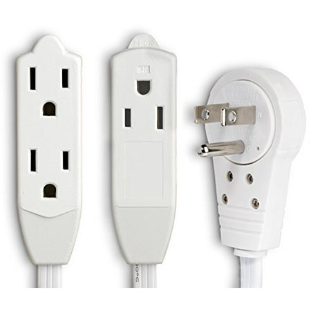 Extension Cord White Flat Multi Plug, 1 Ft - 360° Rotating Short Power ...
