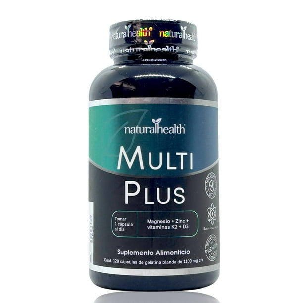 Multiplus Magnesio Zinc Vitaminas K2 D3 120 caps Natural Health ...