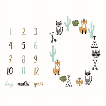 Topboutique Baby Monthly Milestone Blanket Neutral Photo Props, 39”x39 ...