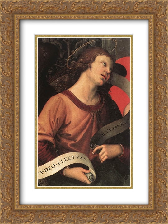 Raphael 2x Matted 18x24 Gold Ornate Framed Art Print 'Angel (fragment ...