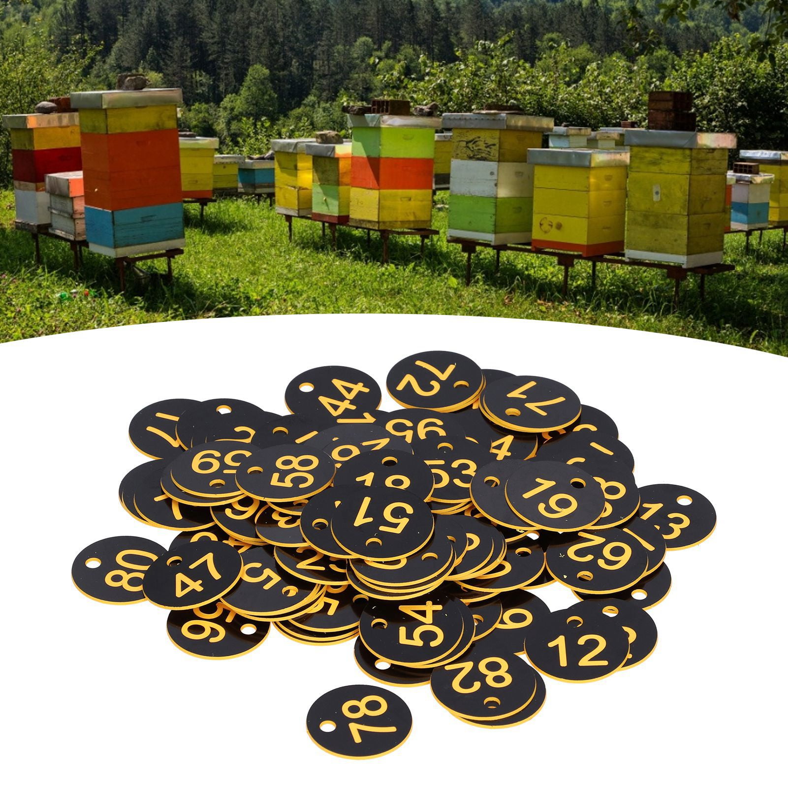 Click here for Amonsee Numbered Tag Beehive Labels Punching Sign... prices