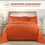 Blue Nile Mills Modern Cotton Blend Rust Bedspread Set, King, Geometric ...