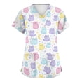 AHMOMEI Cartoon Animal Print Scrubs Top for Women S-5XL Plus Size ...