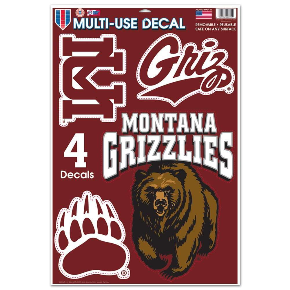 Montana Grizzlies Multi-Use Decal Set - 11" x 17" - Walmart.com