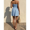 Blue Striped Ruffle Off-Shoulder Tube Dress With Front Tie - Mini Beach ...