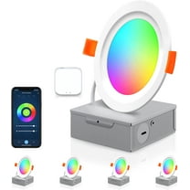 4 inch Smart RGB LED Recessed Lighting, Warm & Cool White, Dimmable ...