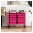 12-Drawer Rolling Cart - Mobile Storage Organizer on Wheels for School ...