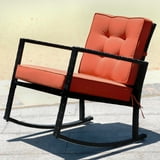 Patiojoy Outdoor Wicker Rocking Chair Glider Patio Rattan Rocker Chair ...
