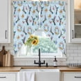 Blue Honeybirds Flower Wreath Swag Curtain Valance for Window 2 Panels ...