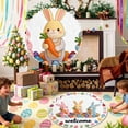 cbzote Round Easter Bunny Welcome Mat - Indoor Polyester Rug with Non ...