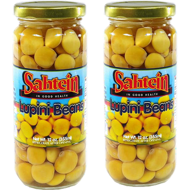Sahtein Brand Pickled Lupini Beans- High Protein, High Fiber, Low in ...
