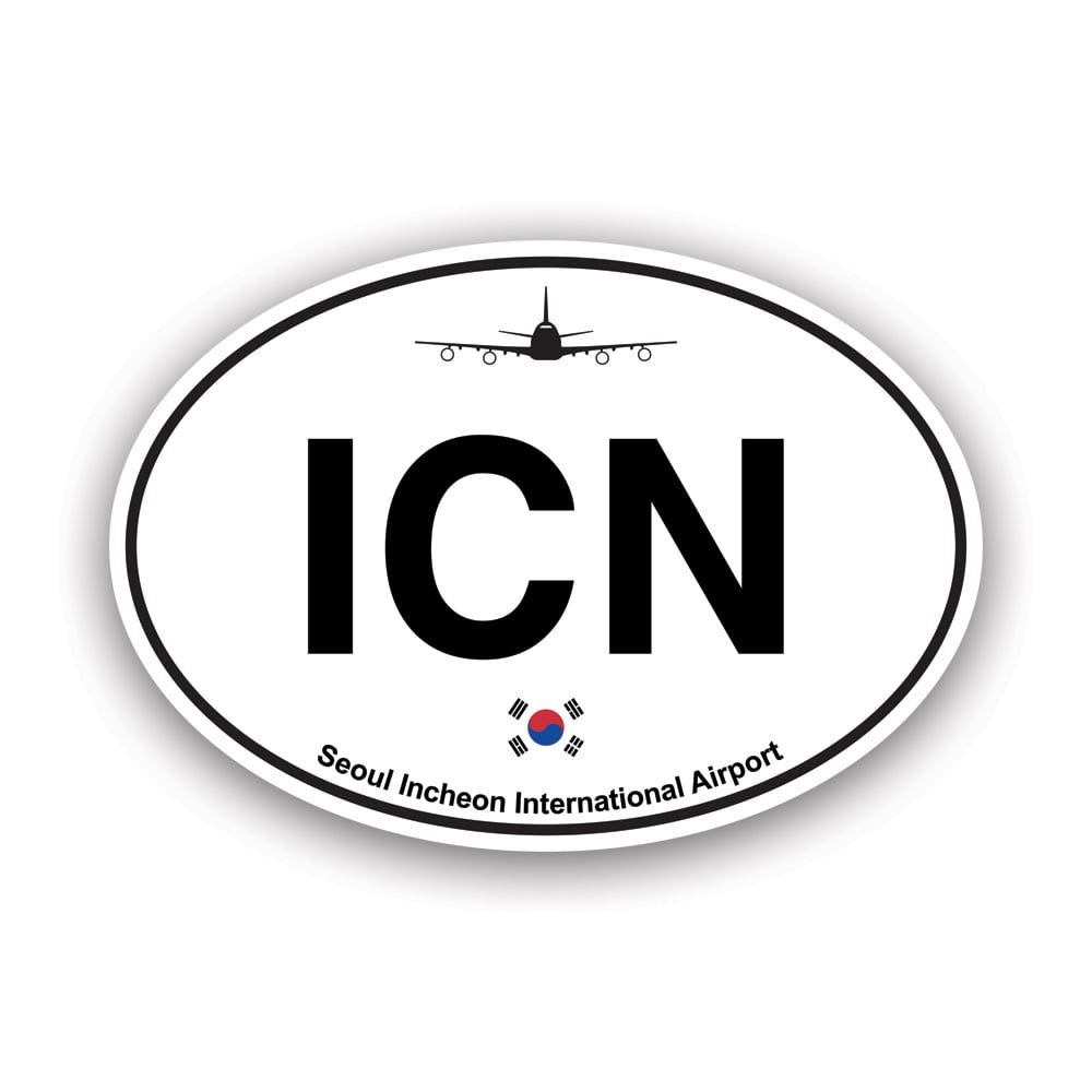 Incheon Airport Euro Oval Sticker Decal - Self Adhesive Vinyl ...