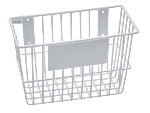 Rack'Em 9187-W Mount Anywhere White Wire Basket 12"x6"x8" with Label ...