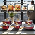 12 Piece Stainless Steel Cookware Set, Pots & Pans with Gold Handles ...