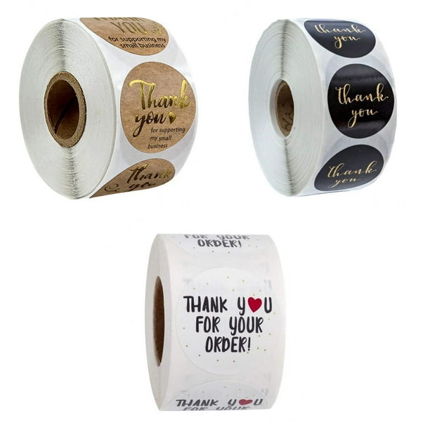 1500 Pieces Handmade Thank You Packaging Sealing Stickers .5/1 Inch ...