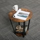Small Round 2 Tier Wooden Side End Table for Small Spaces Bedroom ...