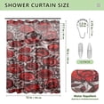 BZSMCE Glass Rose Pattern Bathroom Shower Curtain Set with Hooks ...