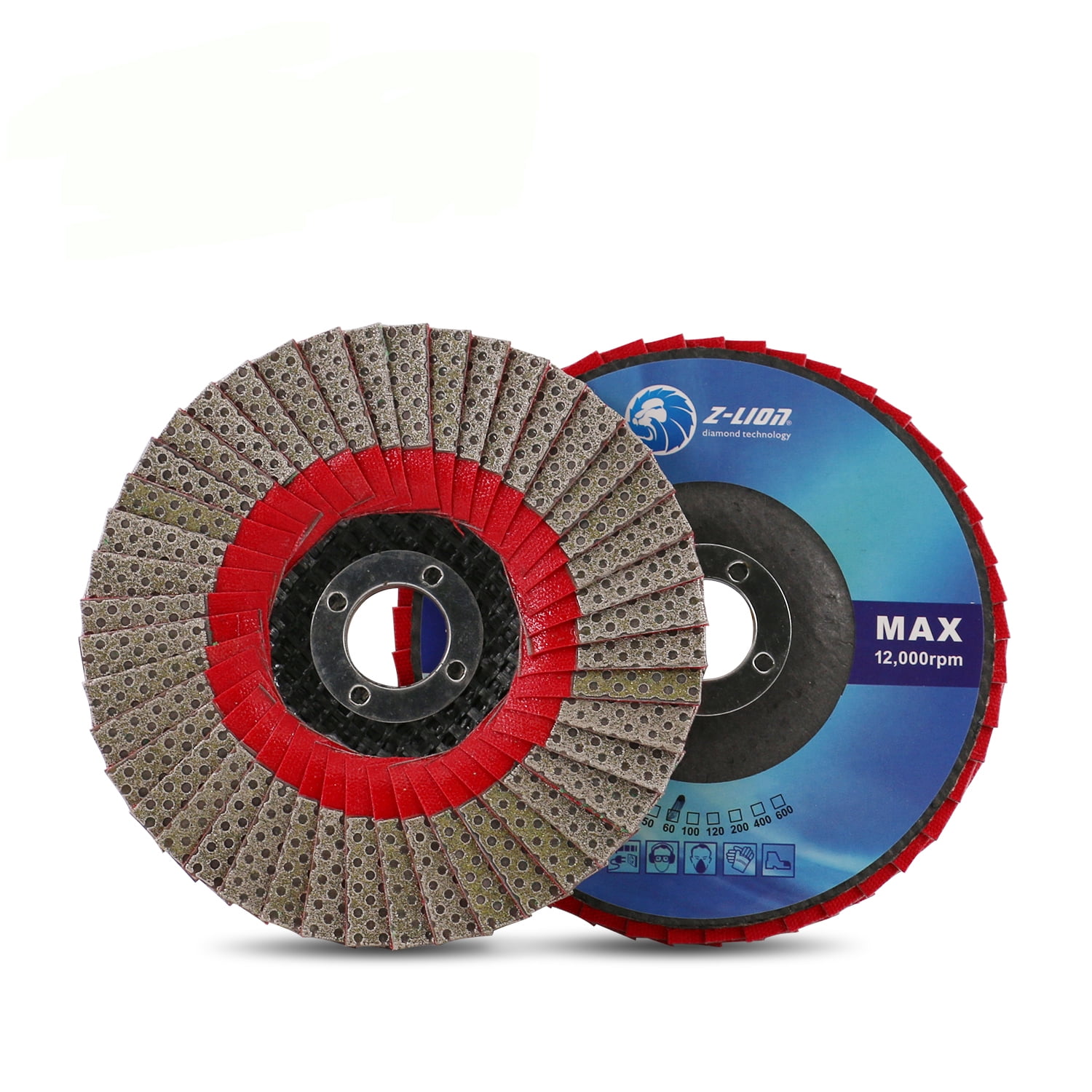 Z-LION 4" Diamond Grinding Wheel Flap Disc,100mm Angle Grinder Sanding ...