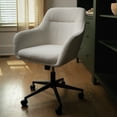 Martha Stewart Rayna Upholstered Office Chair in White/Oil Rubbed ...