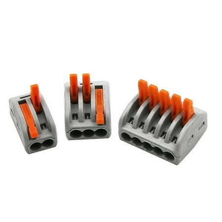 ZAJAIO PCT-212 Spring Lever Push Fit Reuseable 2 Wire Connector 30A 2 ...