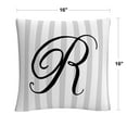 Gray Striped Ornate Letter Script R By Abc 16 X 16 Decorative Throw ...