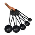 5-Piece Black Stainless Steel Measuring Spoons Set with Nesting Design ...
