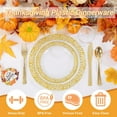 Chenran-150Pcs Gold Plastic Plates,Clear Gold Plastic Dinnerware Set ...