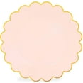 Elegant Disposable 50-Pack Pink and Gold Plastic Plates, 9 Inch Scallop ...