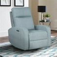 Pemberly Row Contemporary Power Fabric Swivel Glider Recliner in Blue ...