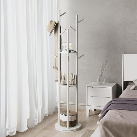 Coat Rack, Rotary Coat Rack Freestanding,FAS Grade Rubber Wood,Coat ...