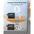 TROND Flat Plug Power Strip Tower, 10ft Retractable Extension Cord with ...