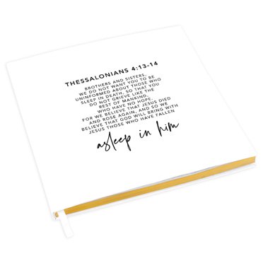 Koyal Wholesale Memorial Biblical Guestbook with Gold Accents, Bible ...