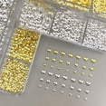 6-Compartment Heart-Shaped Metal Nail Art Accessory Box - Elegant Gold ...
